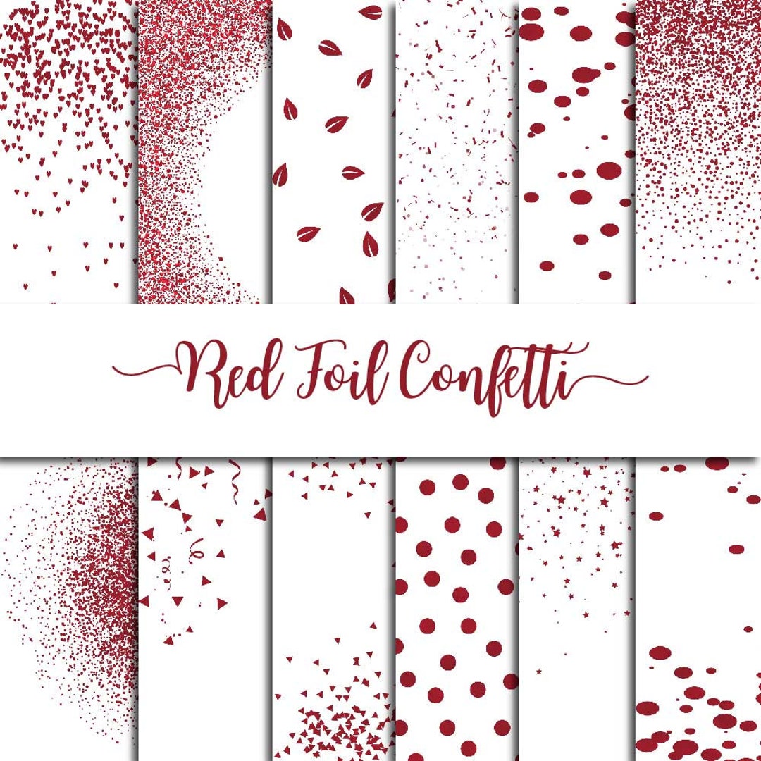 Red Foil Confetti, Confetti Overlay, Red Burgundy Clipart, Confetti ...
