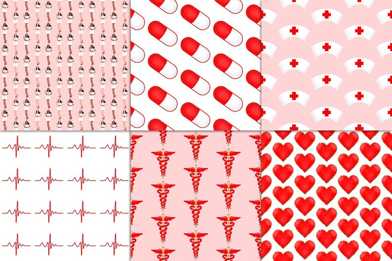 Nurse Digital Paper Nurses Scrapbooking Medical Health - Etsy