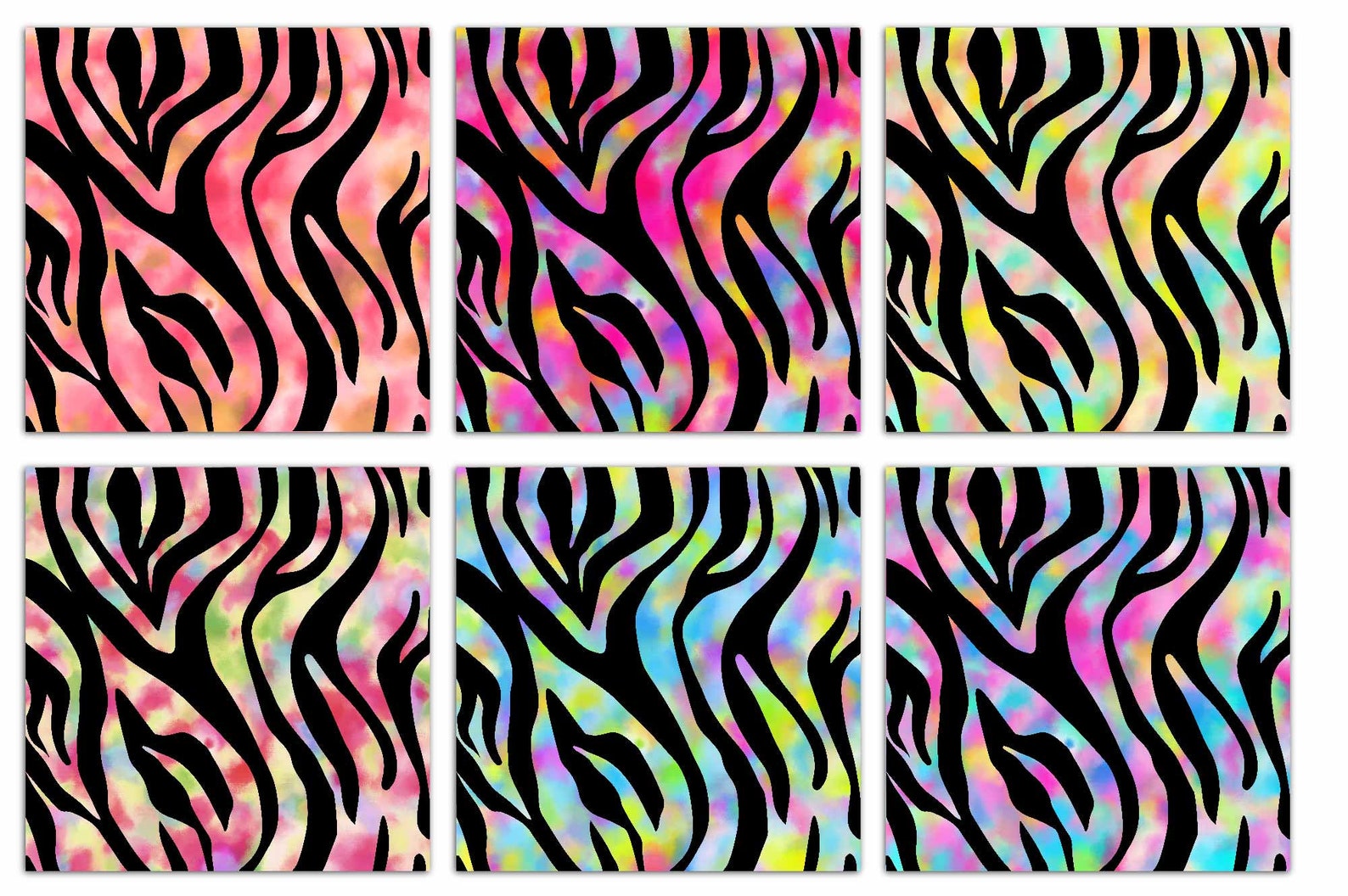 Tiger Stripes Colorful Textures Animal Print Digital Paper - Etsy