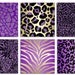 Purple Glitter Safari Animal Print Digital Paper | Violet Cheetah ...
