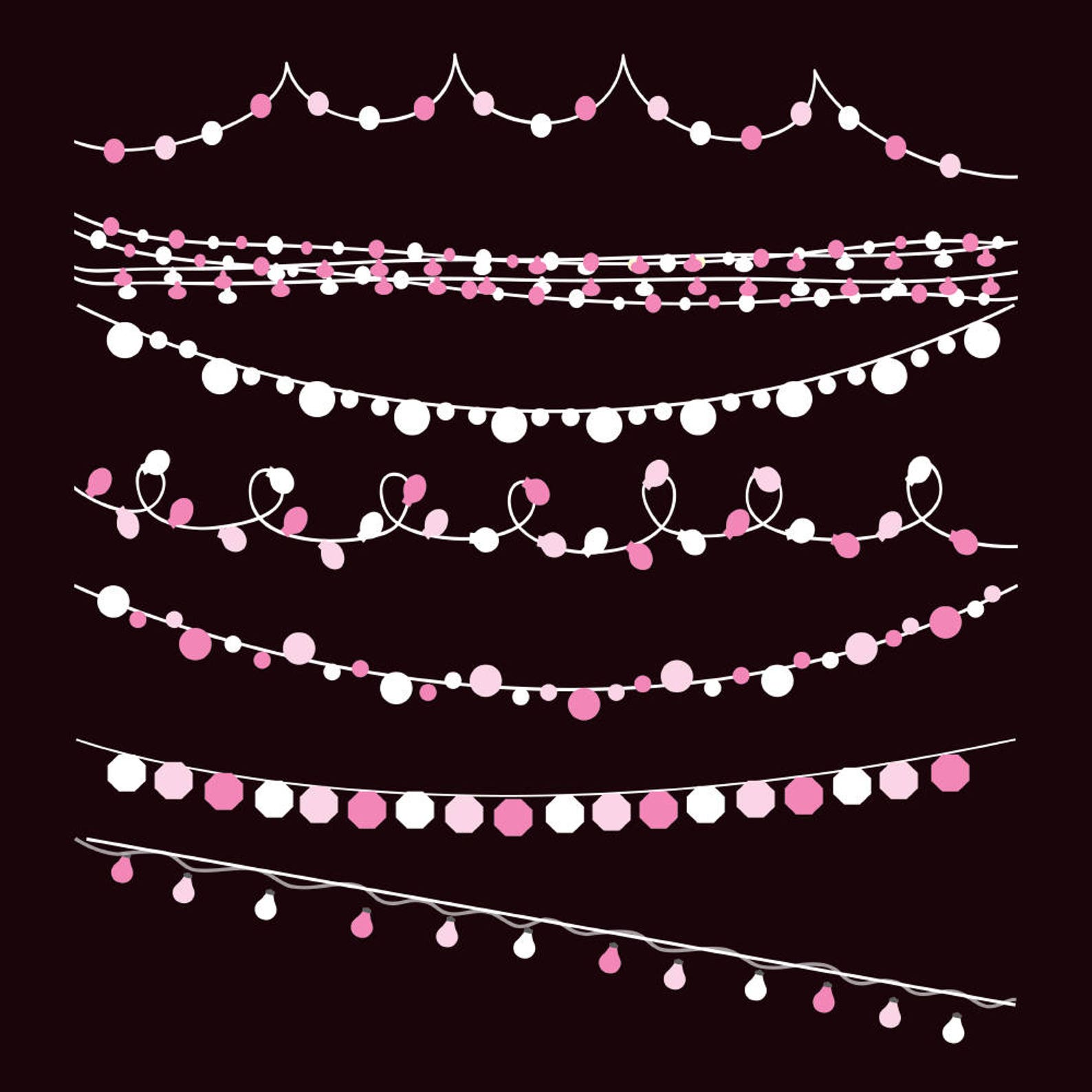 String of Lights Lights Clipart Christmas Lights Fairy - Etsy