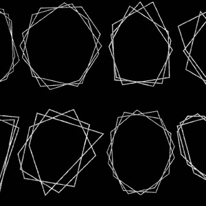 Silver Glitter, Geometric Frames, Polygonal Shapes, Boho Clip Art ...