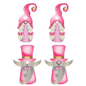 Valentines Day, Gnomes Clipart, Nordic Scandinavian, Pink Blush Gnomies ...