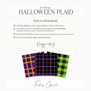 Halloween Plaid Digital Paper | Spooky Seamless Patterns | Purple ...
