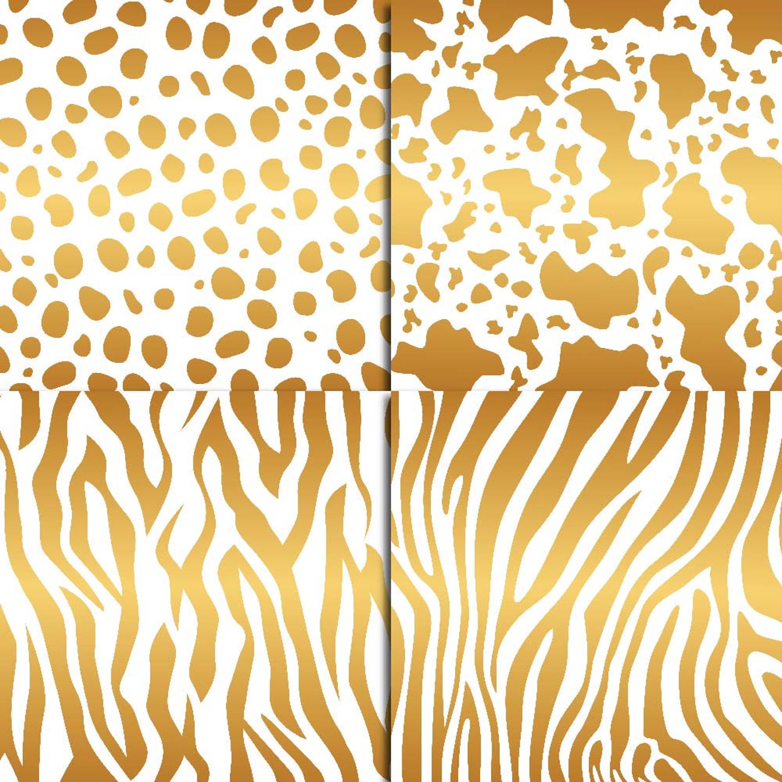 Gold Animal Printdigital Paper Animal Skin Snake Crocodile | Etsy