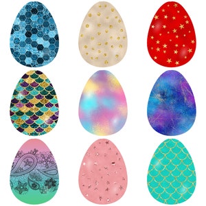Easter Eggs Clipart, Easter Clip Art, Spring Graphics, Gold Glitter ...