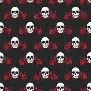 Gothic Digital Paper, Gothic Scrapbook, Victorian Damask, Skull and ...