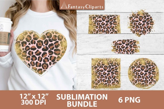 Pink Leopard Print Sublimation Designs Bundle | Gold Glitter Cheetah ...