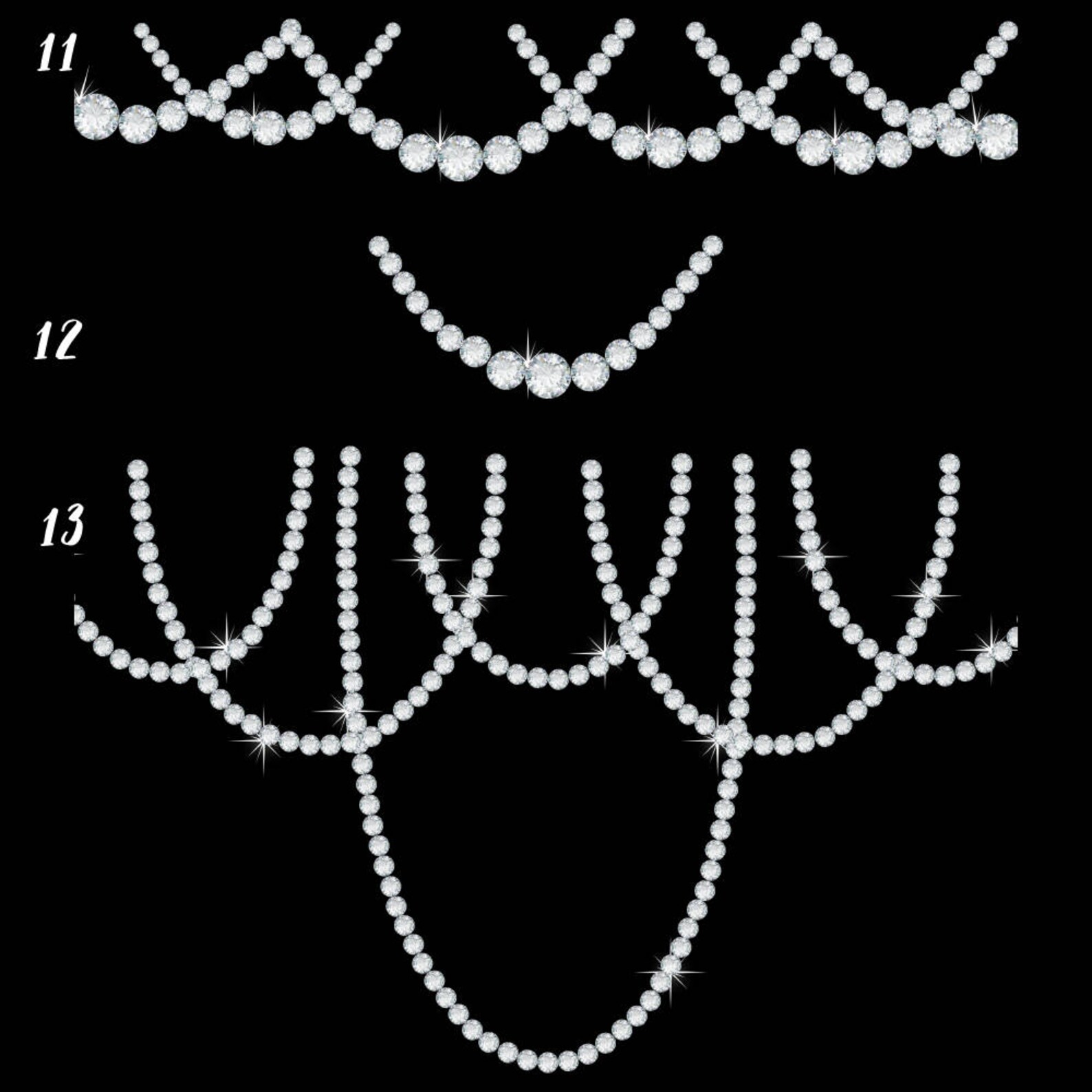 Diamond Strands String of Diamonds Diamond Clipart Diamonds - Etsy