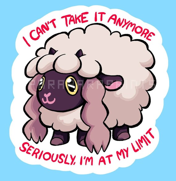 Wooloo Can't Take It Anymore Sticker and Badge 3 inches | Etsy