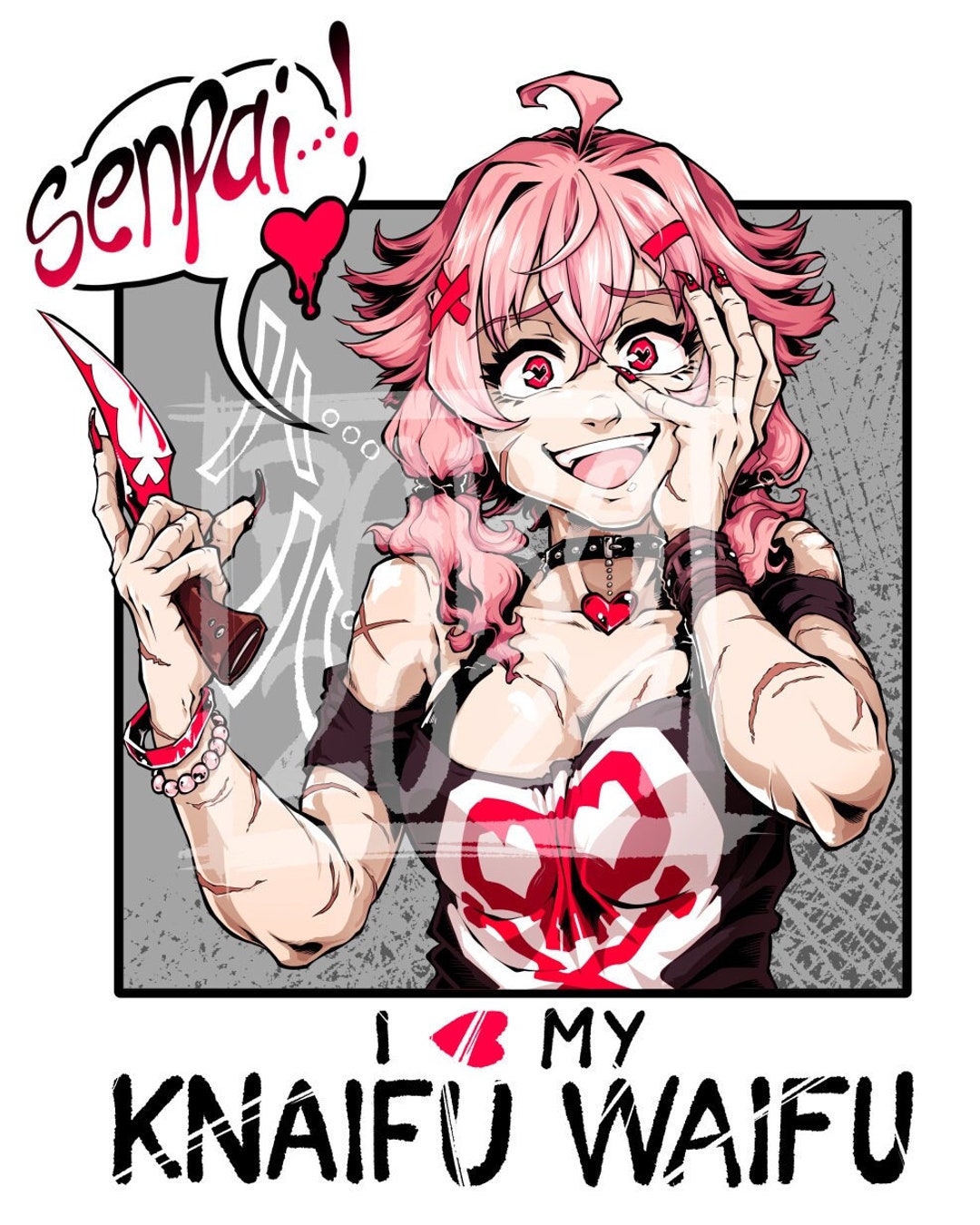 I Love My Knaifu Waifu - Clear Vinyl Sticker7.5cm - Etsy