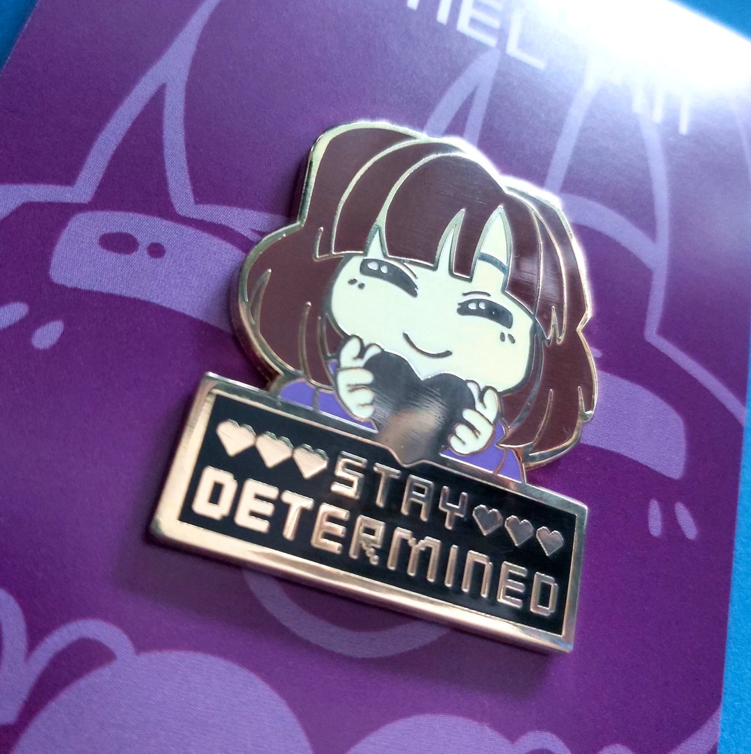 Frisk Undertale Hard Enamel Pins - Stay Determined - Etsy
