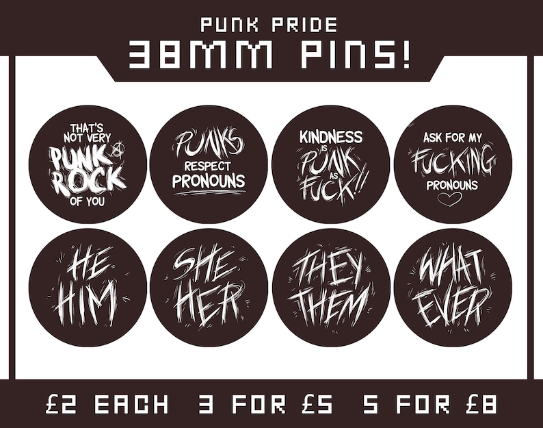 Punk Pride 1.5 Badge Pins - Etsy UK