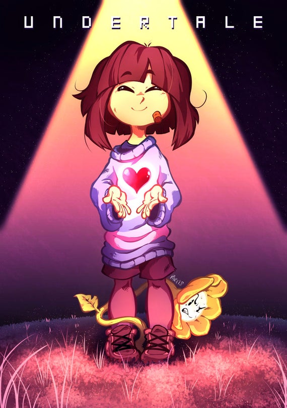 Frisk and Flowey A4/A3 Poster | Etsy