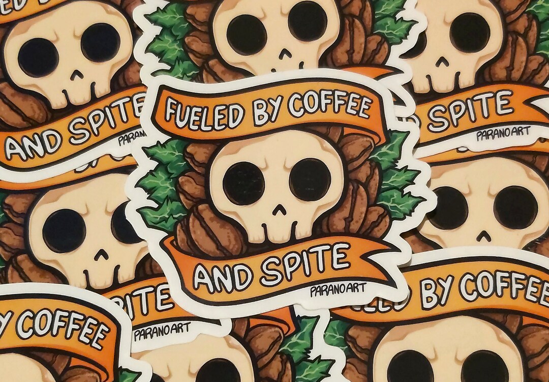 Coffee and Spite Clear Sticker - Vinyl 7.5cm - Etsy
