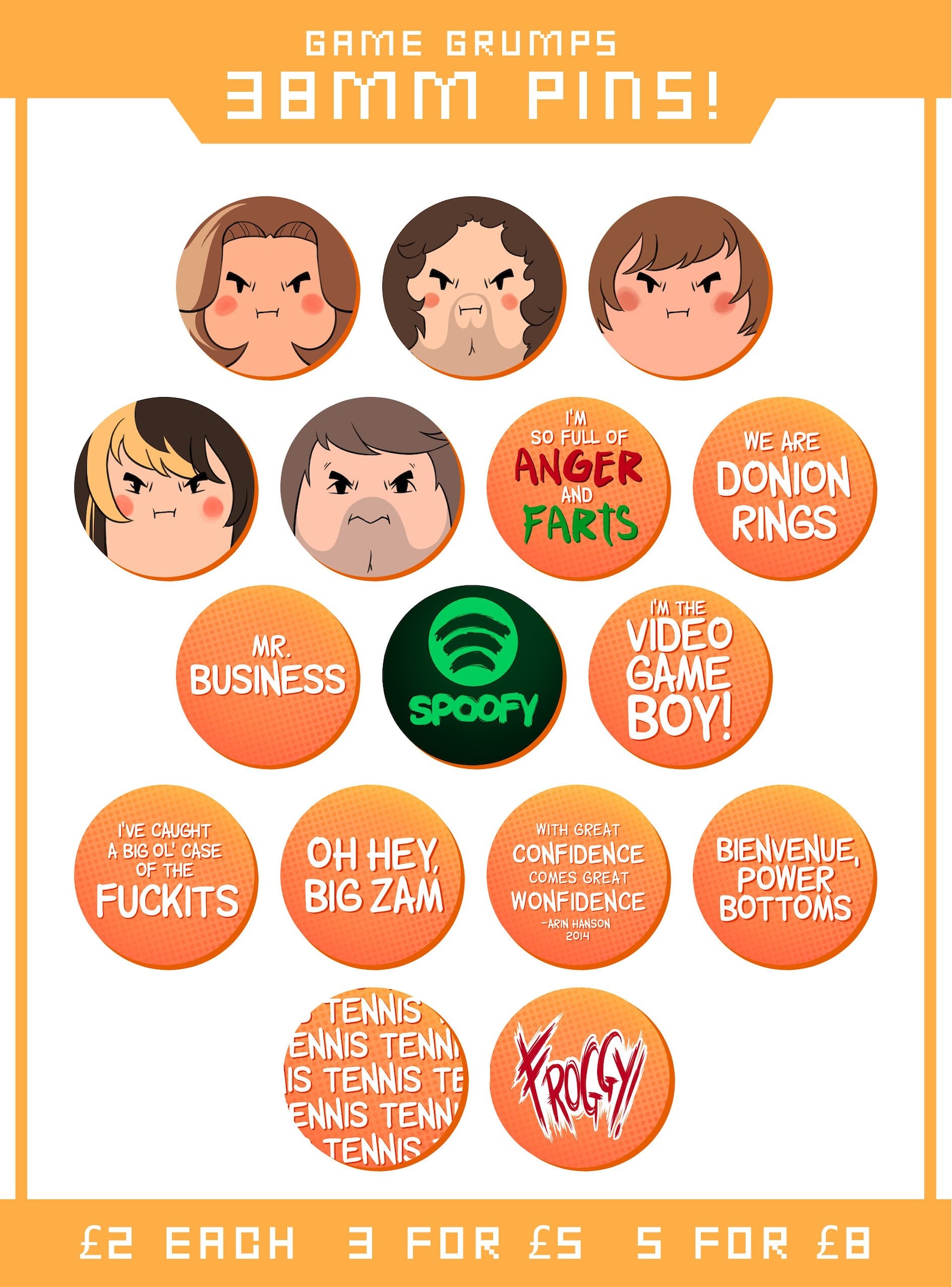 Game Grumps Button Pins 38mm Badges - Etsy