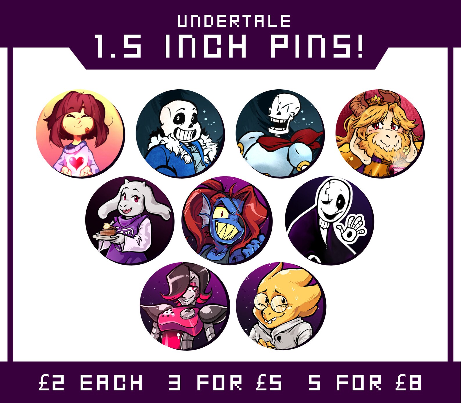Undertale 1.5 Button Pins Badges | Etsy
