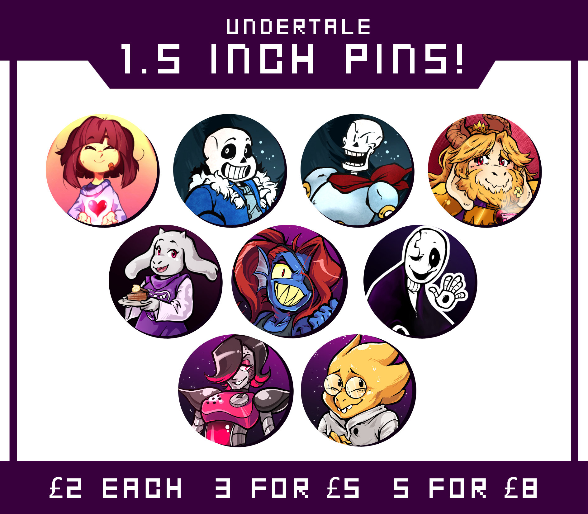 Undertale 1.5 Button Pins Badges | Etsy