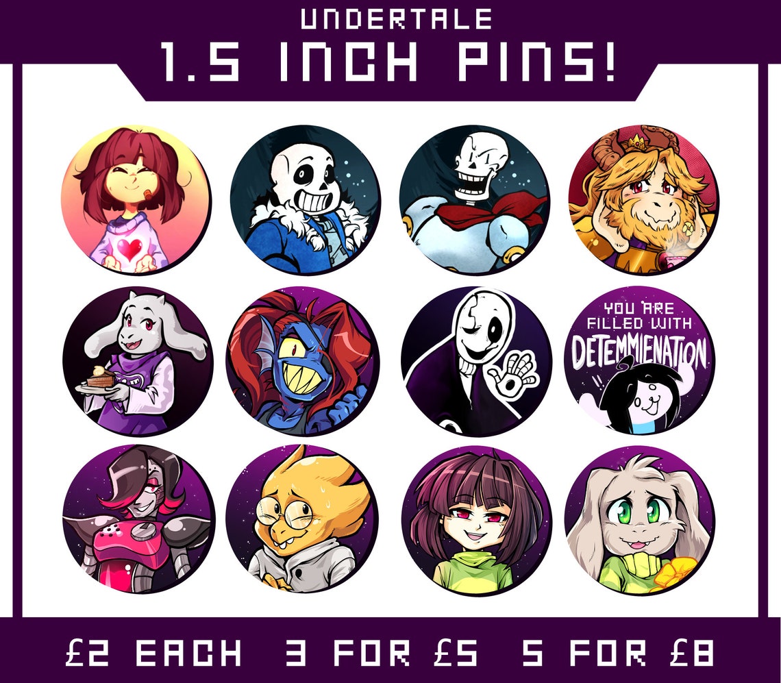 Undertale 1.5 Button Pins Badges - Etsy