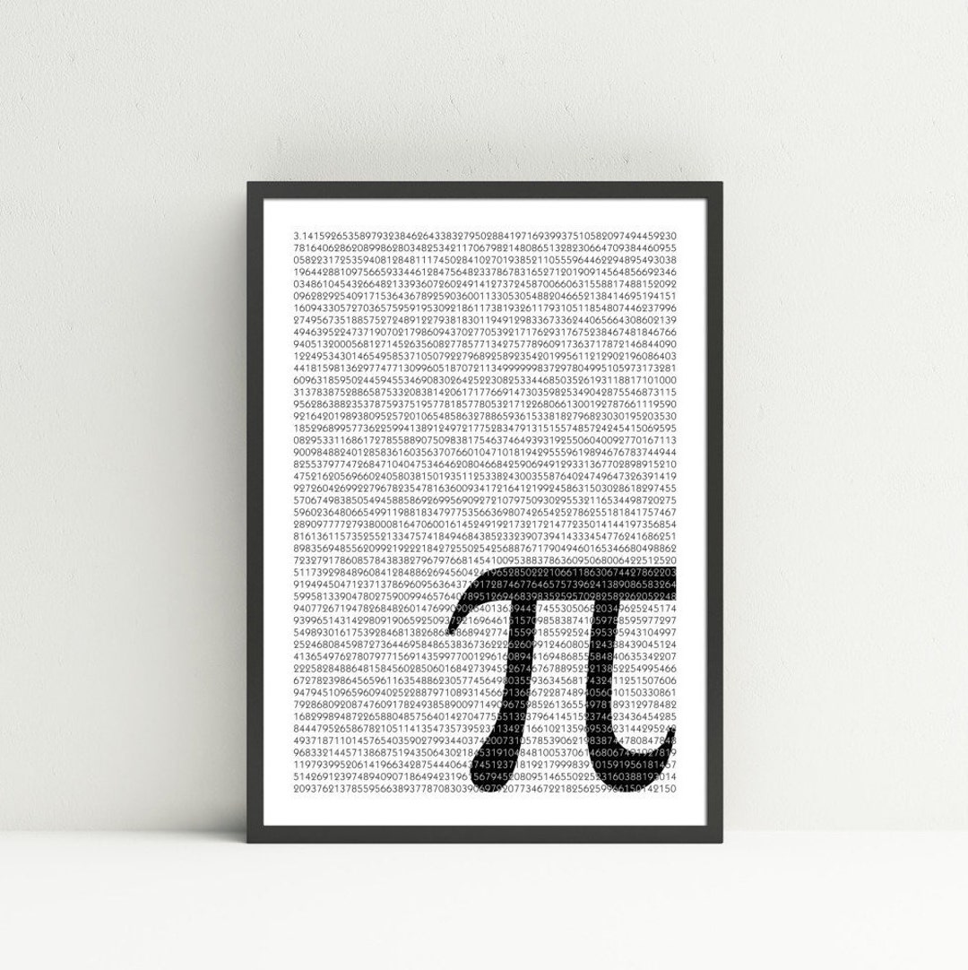 Pi Symbol and Numbers Print - Printable Artwork, Dorm Decoration ...