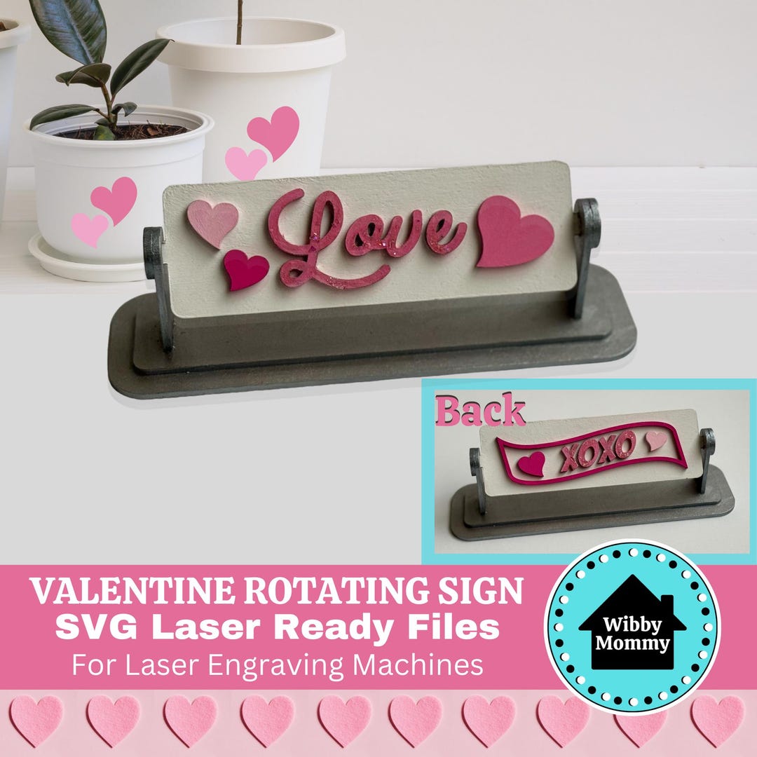 Valentine Rotating Sign: Laser Cut SVG Template (digital Download) - Etsy