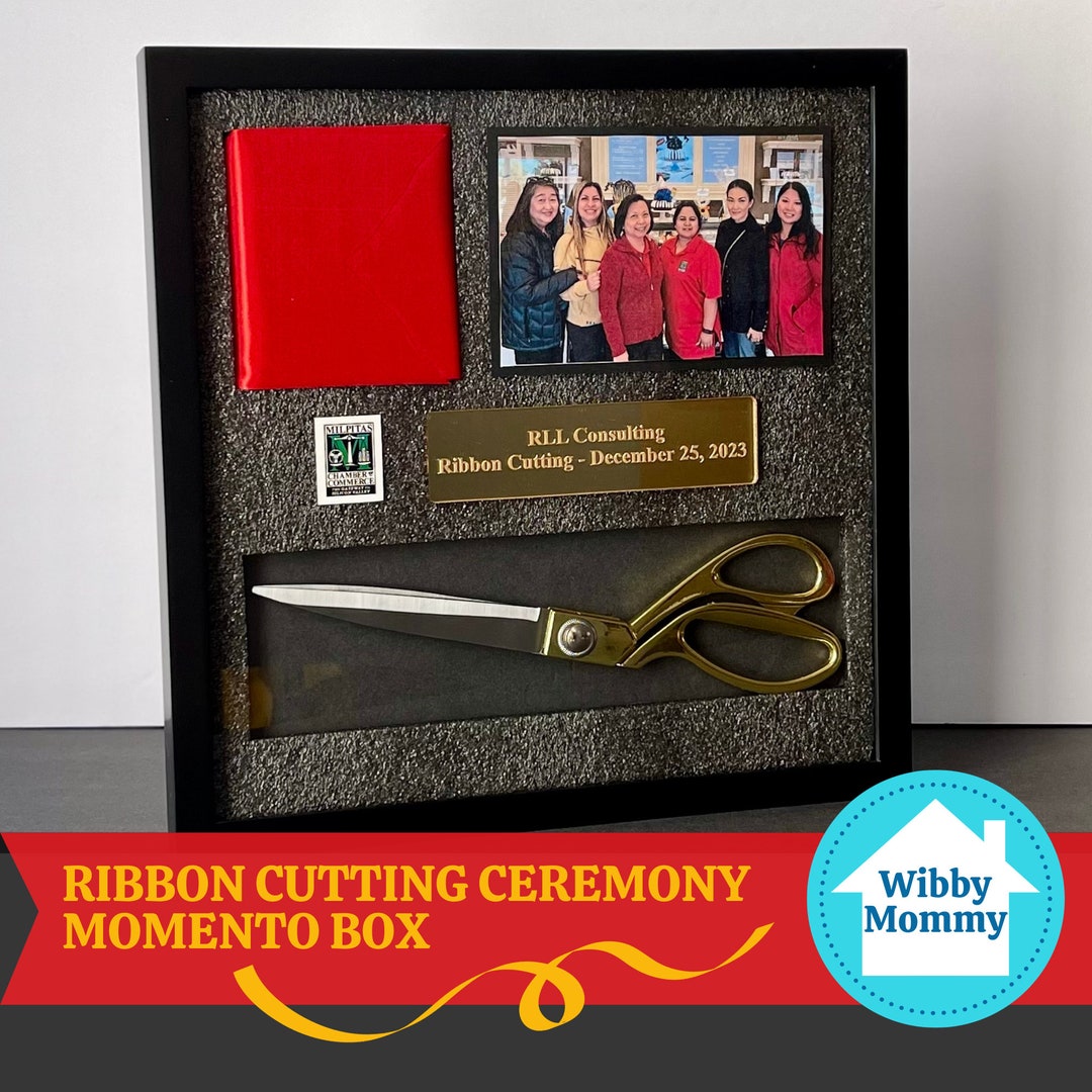 Personalized Ribbon Cutting Ceremony Momento Box Kit - Engraved Laser ...