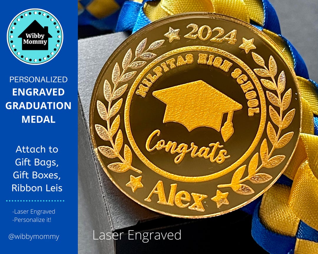 Personalized Graduation Medallion 2026, Engraved Gold Keepsake Award - Etsy