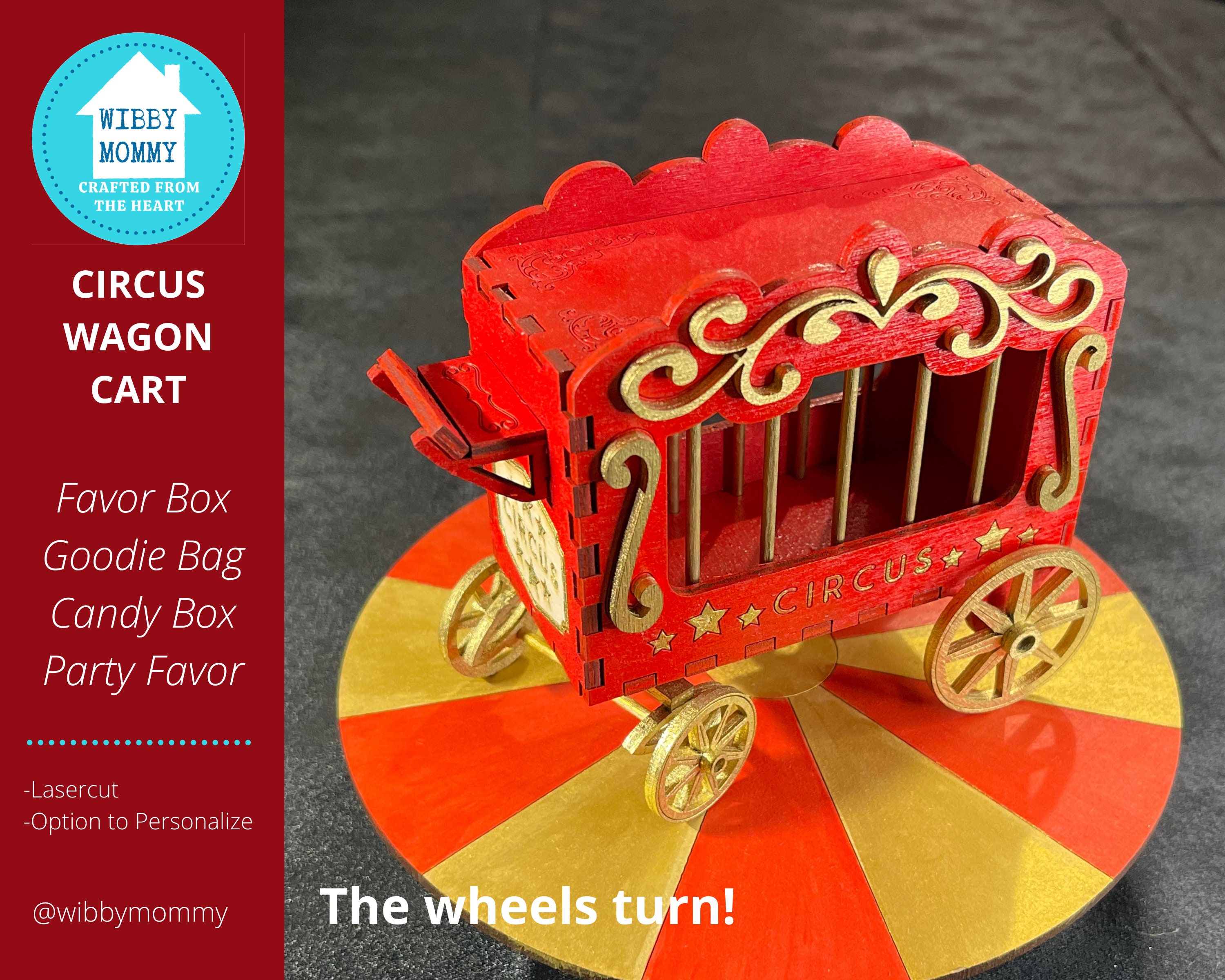 Circus Wagon Cart Train Candy Stand Goodie Favor Box Decor | Etsy