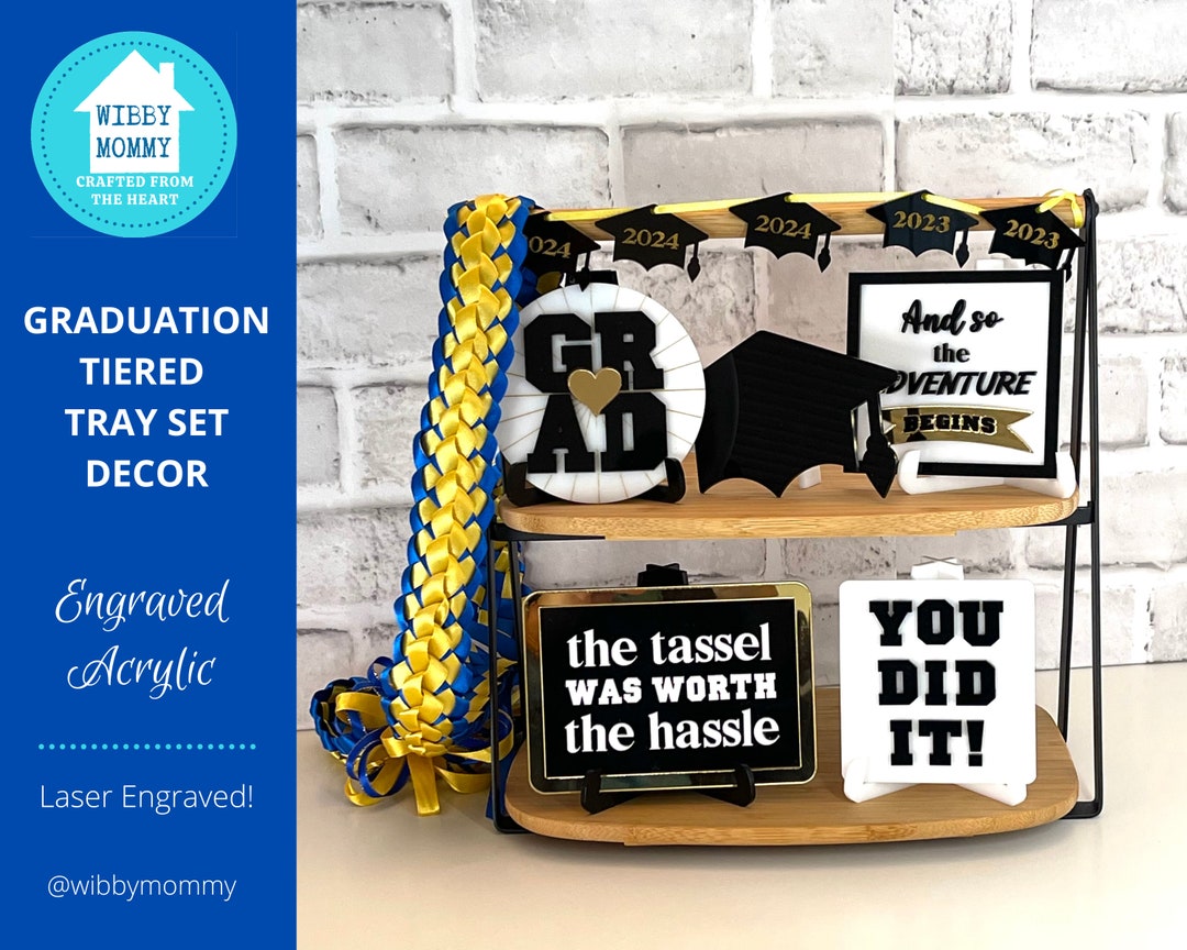 Graduation Acrylic Tiered Tray Party Decor Centerpiece 2024 Congrats ...