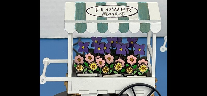 Paris Flower Cart Street Market Digital Laser Ready Files | Etsy