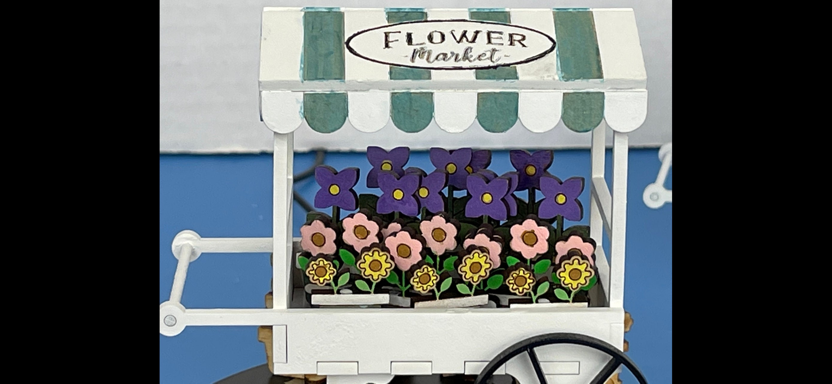 Paris Flower Cart Street Market Digital Laser Ready Files | Etsy