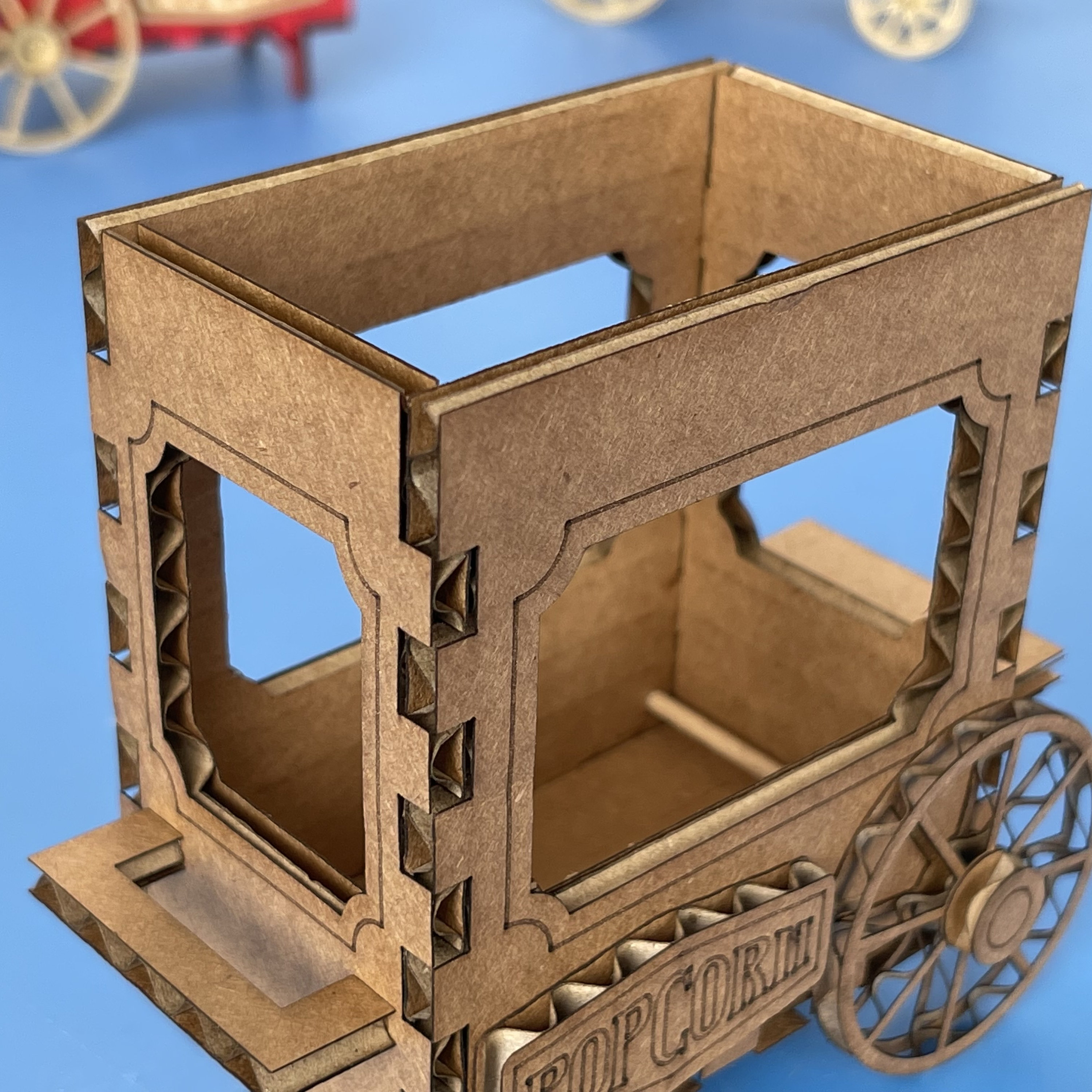 Popcorn Cart Cardboard Kit Candy Stand Goodie Favor Box Decor - Etsy