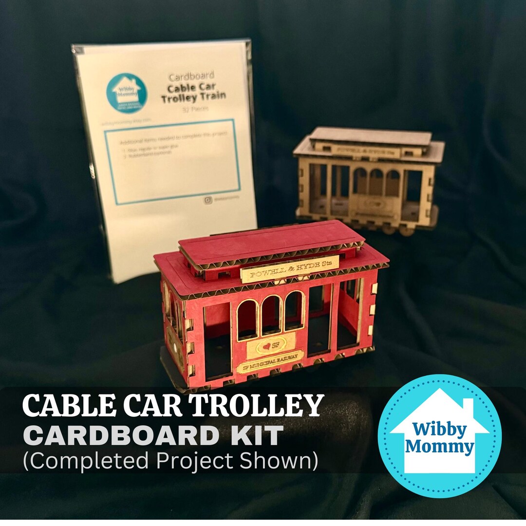 Cable Car Trolley Train Cardboard Kit DIY Candy Stand Goodie Favor Box ...