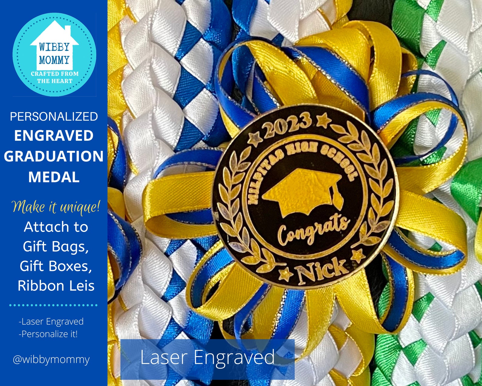 Personalized Graduation Medallion Keepsake Gift Award Gold Laser ...