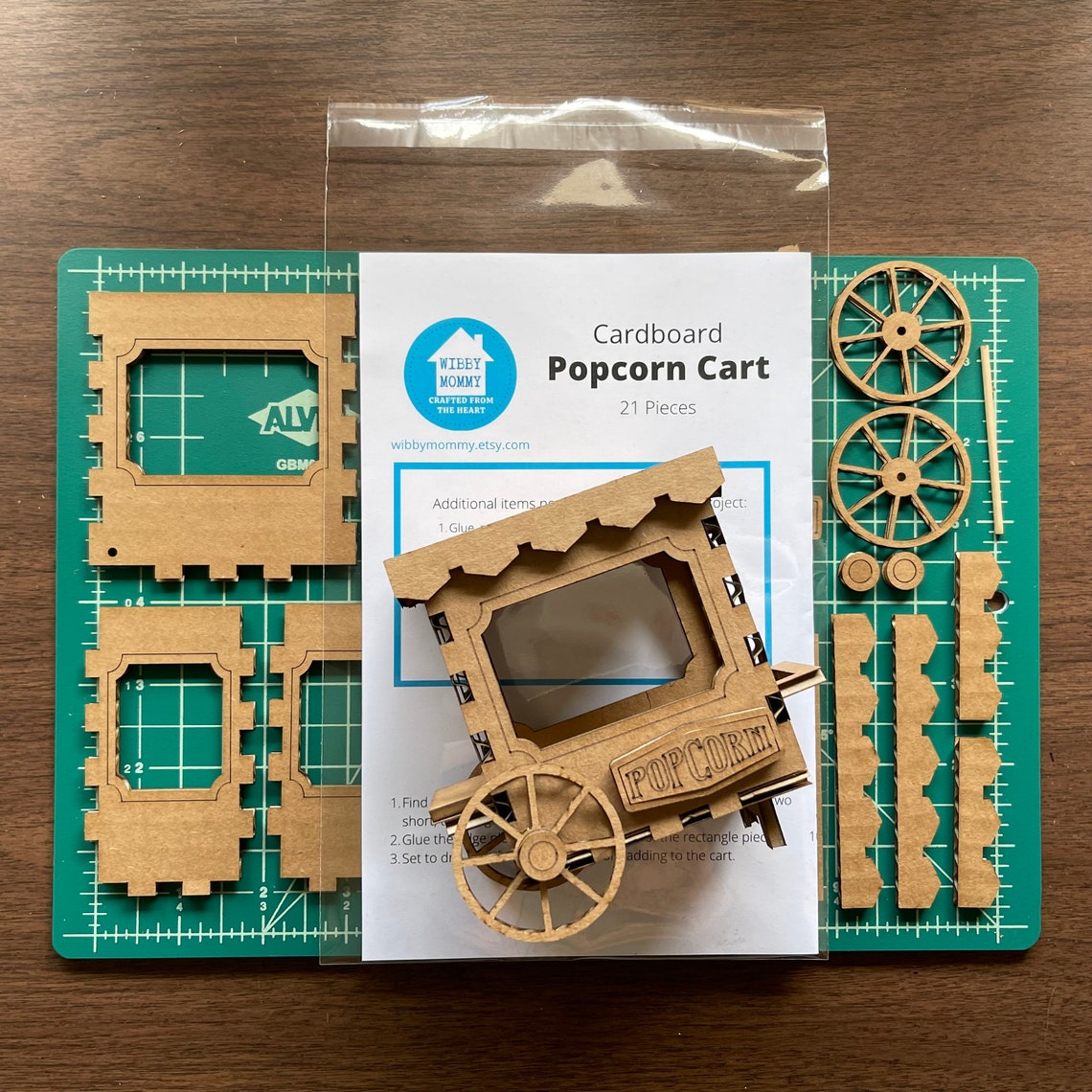 Popcorn Cart Cardboard Kit Candy Stand Goodie Favor Box Decor | Etsy