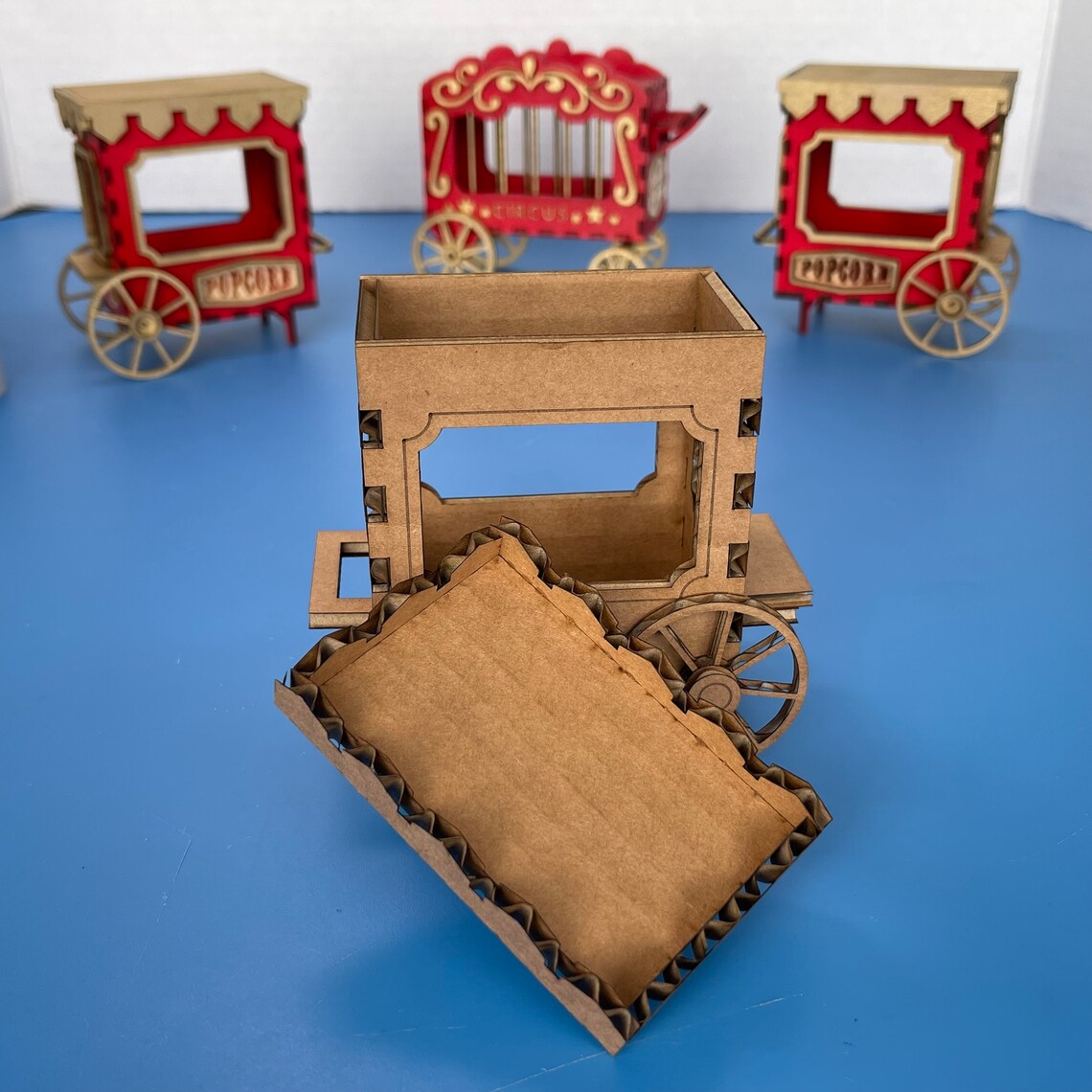 Popcorn Cart Cardboard Kit Candy Stand Goodie Favor Box Decor - Etsy