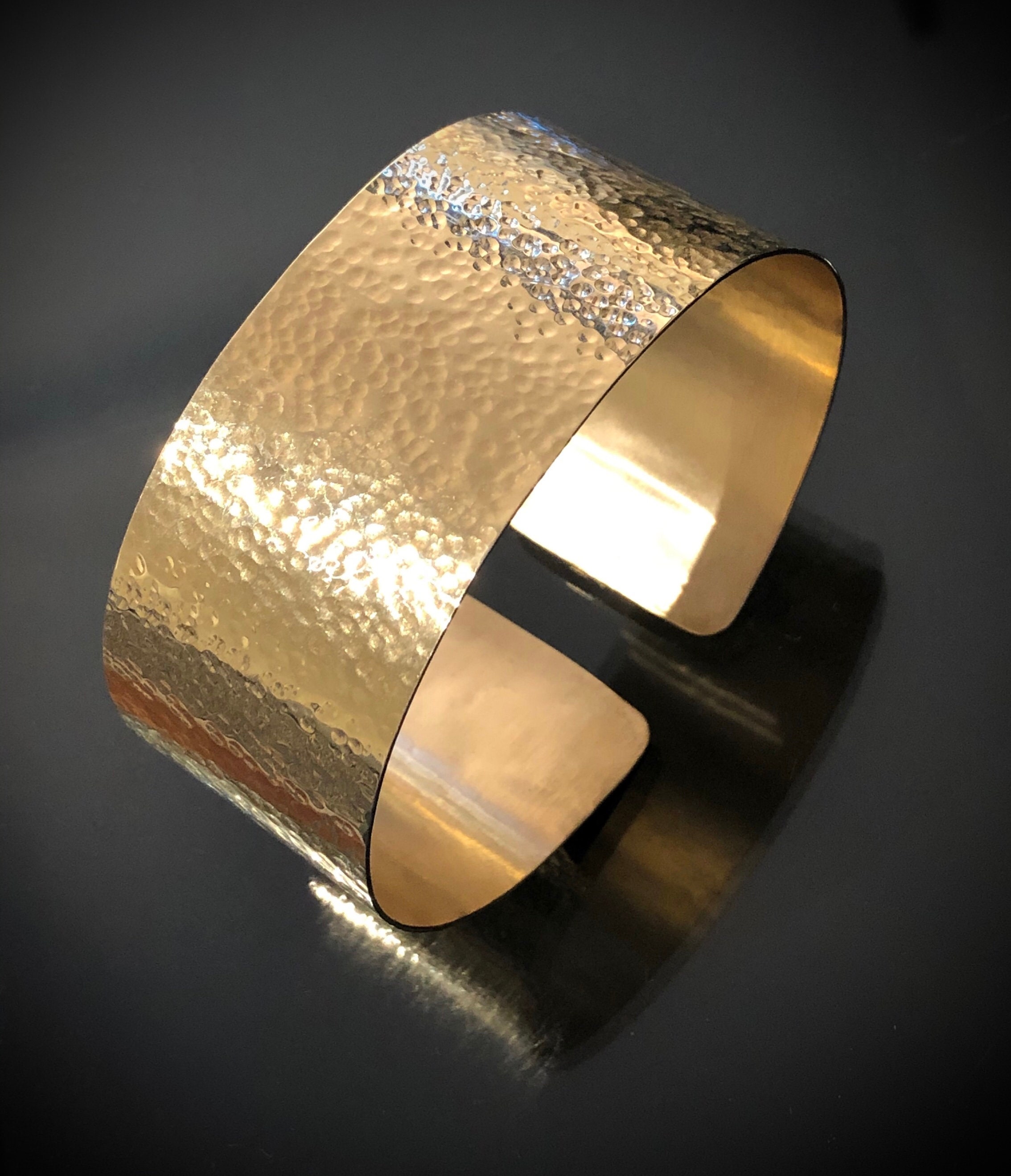 Brazalete de oro vintage Brazalete de oro de 14K hecho a - Etsy España