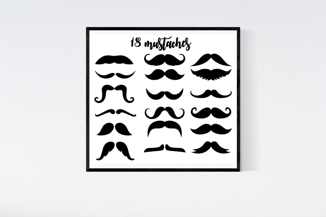 SVG Mustache Bundle Png, Dxf, Jpeg, Pdf, Eps, Cut File, Clipart, Vector ...
