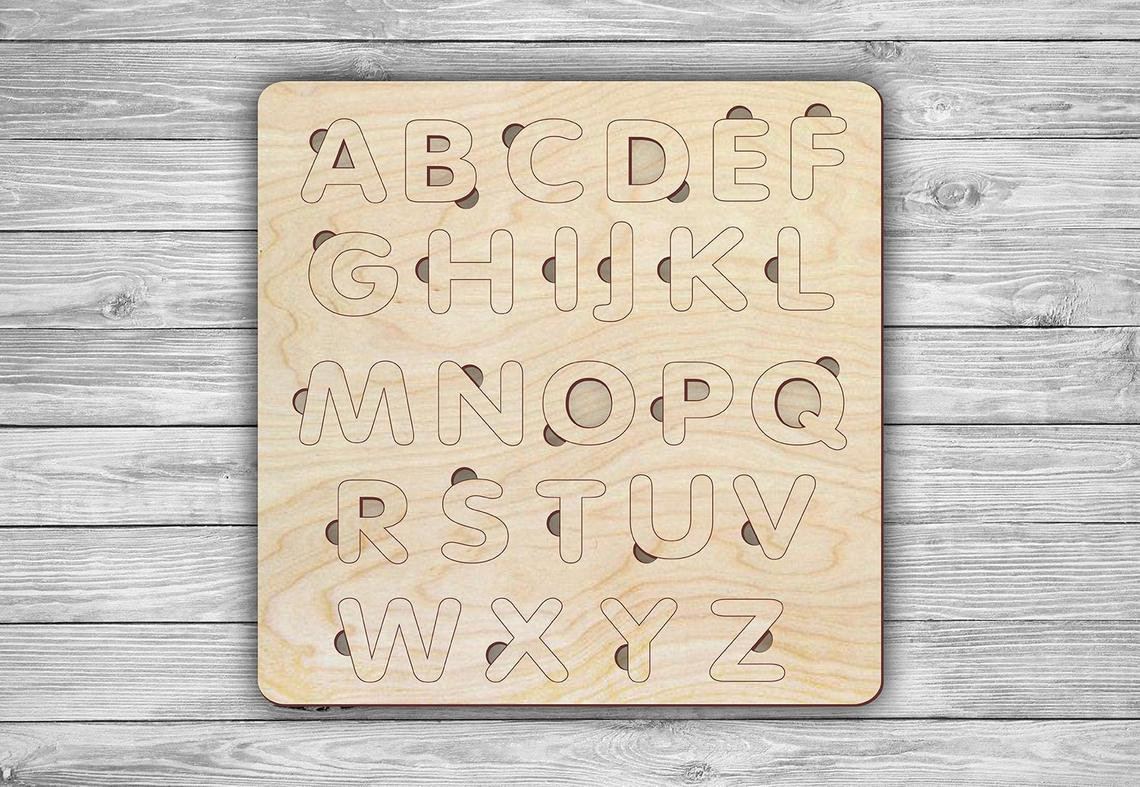 Alphabet Puzzle, Childrens Puzzle File, Alphabet Vector, Laser Cut ...