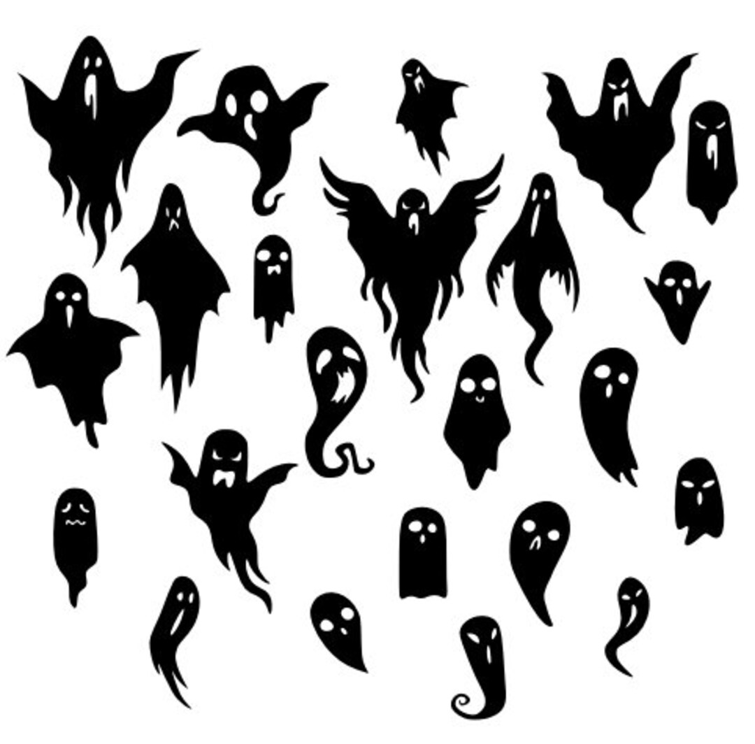 Halloween Spooky Ghost Bundle SVG, Halloween Silhouette, Svg Files ...