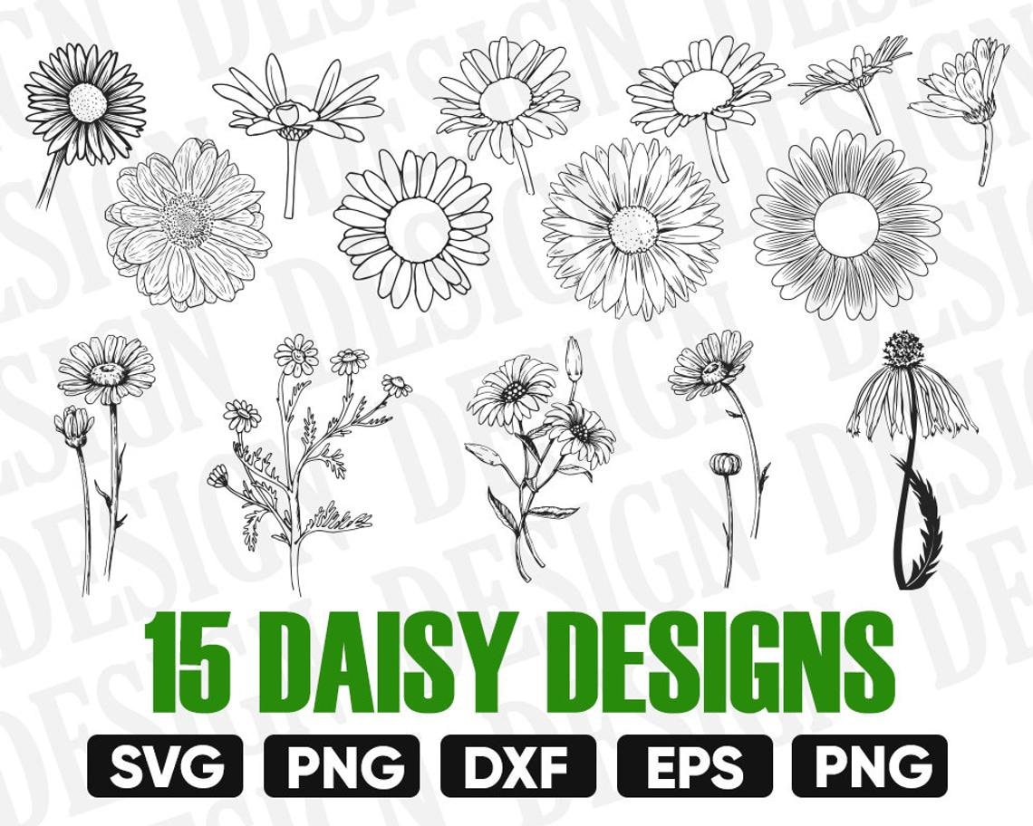 Daisy Svg Bundle, Flower Svg, Daisy Cut File, Floral Svg, Spring Svg ...