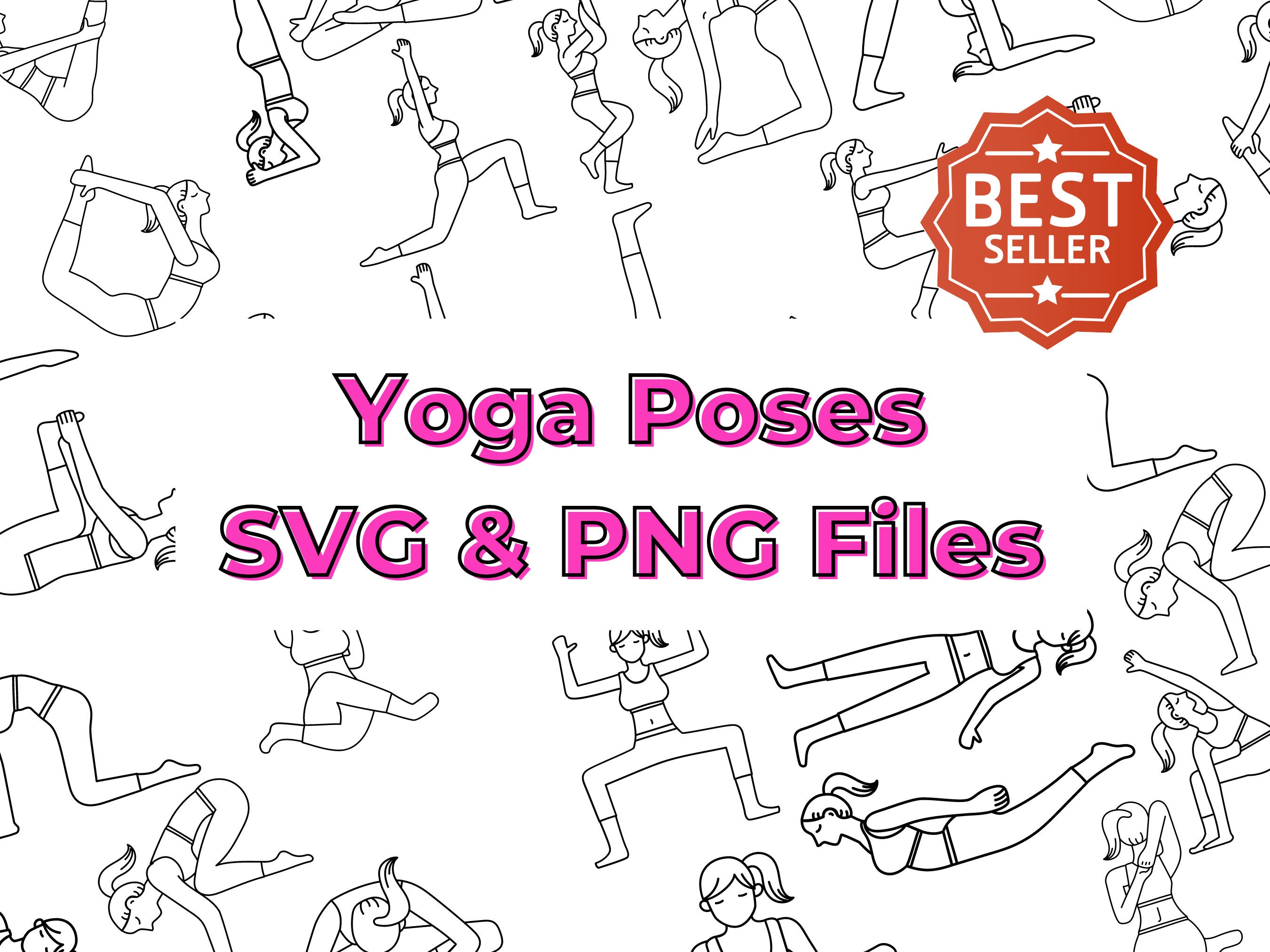 Yoga Poses SVG and PNG Digital Files, Yoga, Yoga Studio, Cricut ...