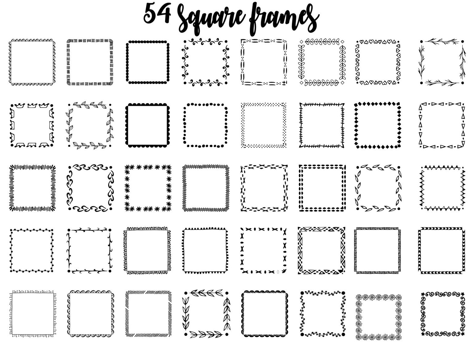 SVG Square Frames, Borders, Png, Dxf, Eps, Cricut, Silhouette ...