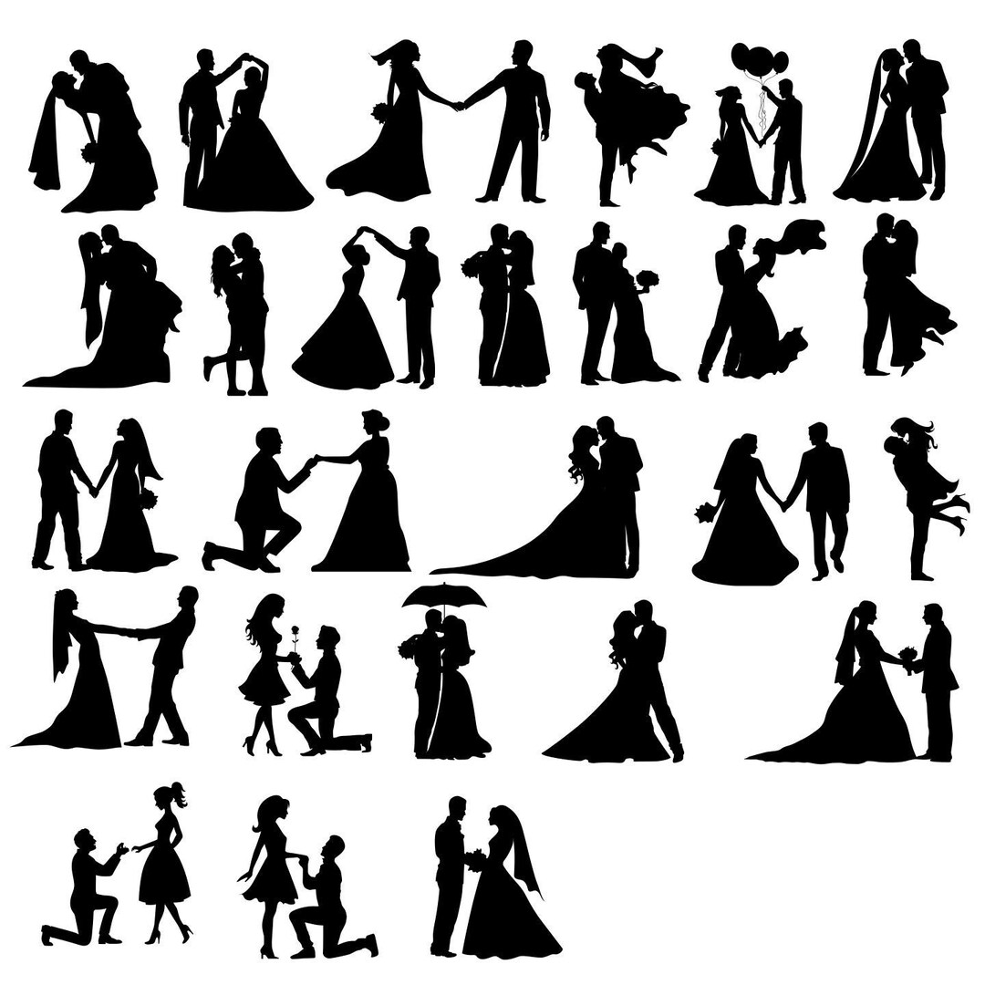 SVG Wedding, Couple, Engagement, Dxf, Eps, Png, Clipart, Vector, Cut ...