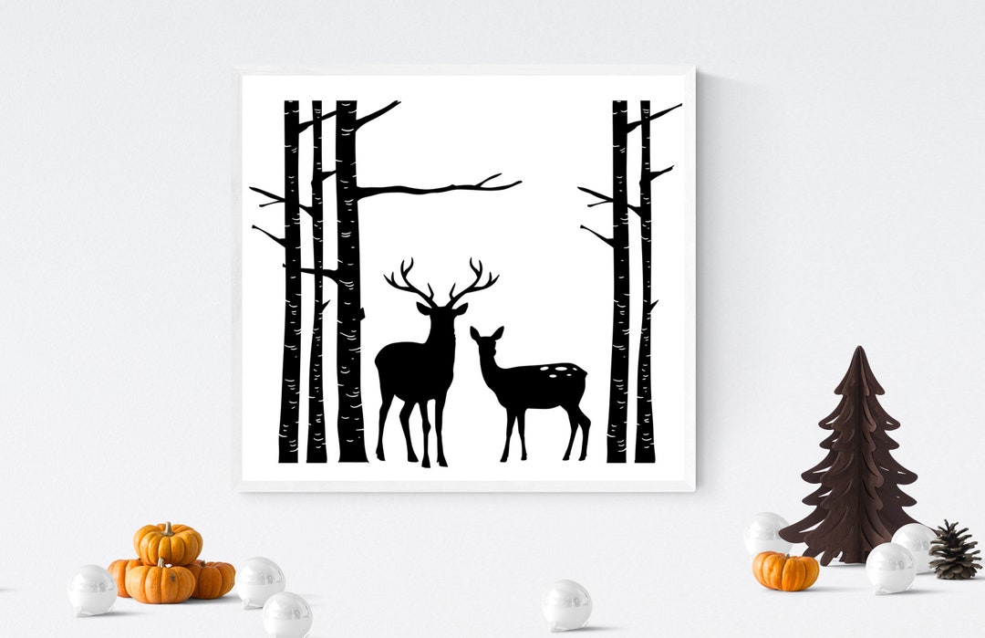 SVG Reindeer Christmas Tree, Cut File, Dxf, Pdf, Png, Eps, Silhouette ...