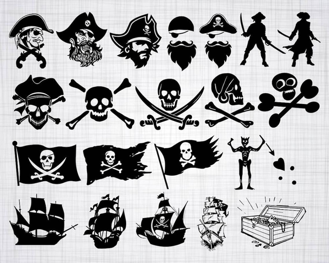 Pirate Bundle, Svg, Eps, Dxf, Png, Clipart, Cut Files, Silhouette ...