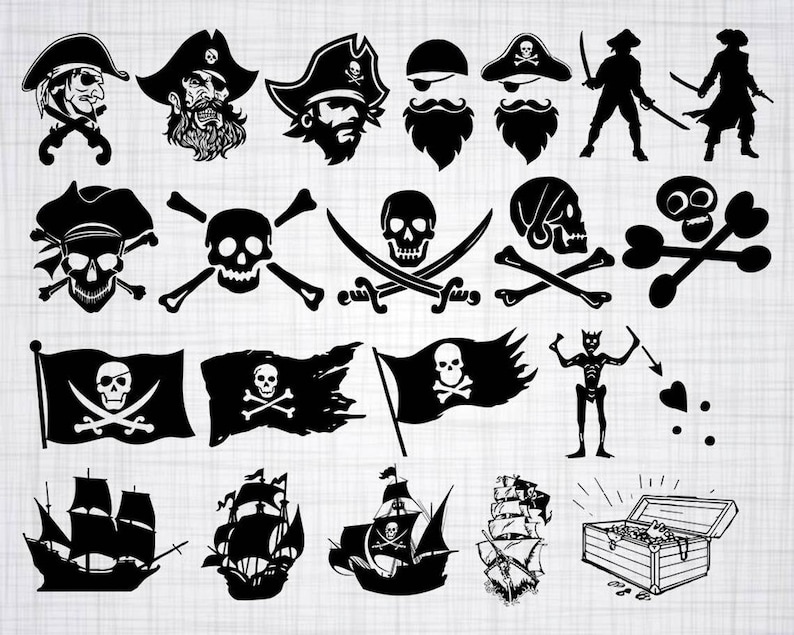 Pirate Bundle Svg Eps Dxf Png Clipart Cut Files - Etsy