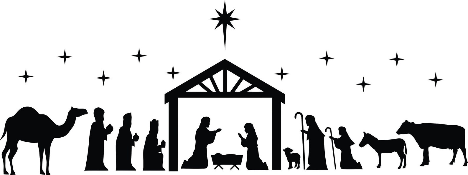 SVG Nativity Manger Classic Scene, Dxf, Png, Eps, Pdf, Vinyl, Holiday ...
