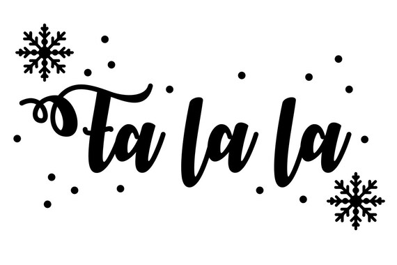 SVG Fa la la Merry christmas cut file dxf pdf png eps | Etsy
