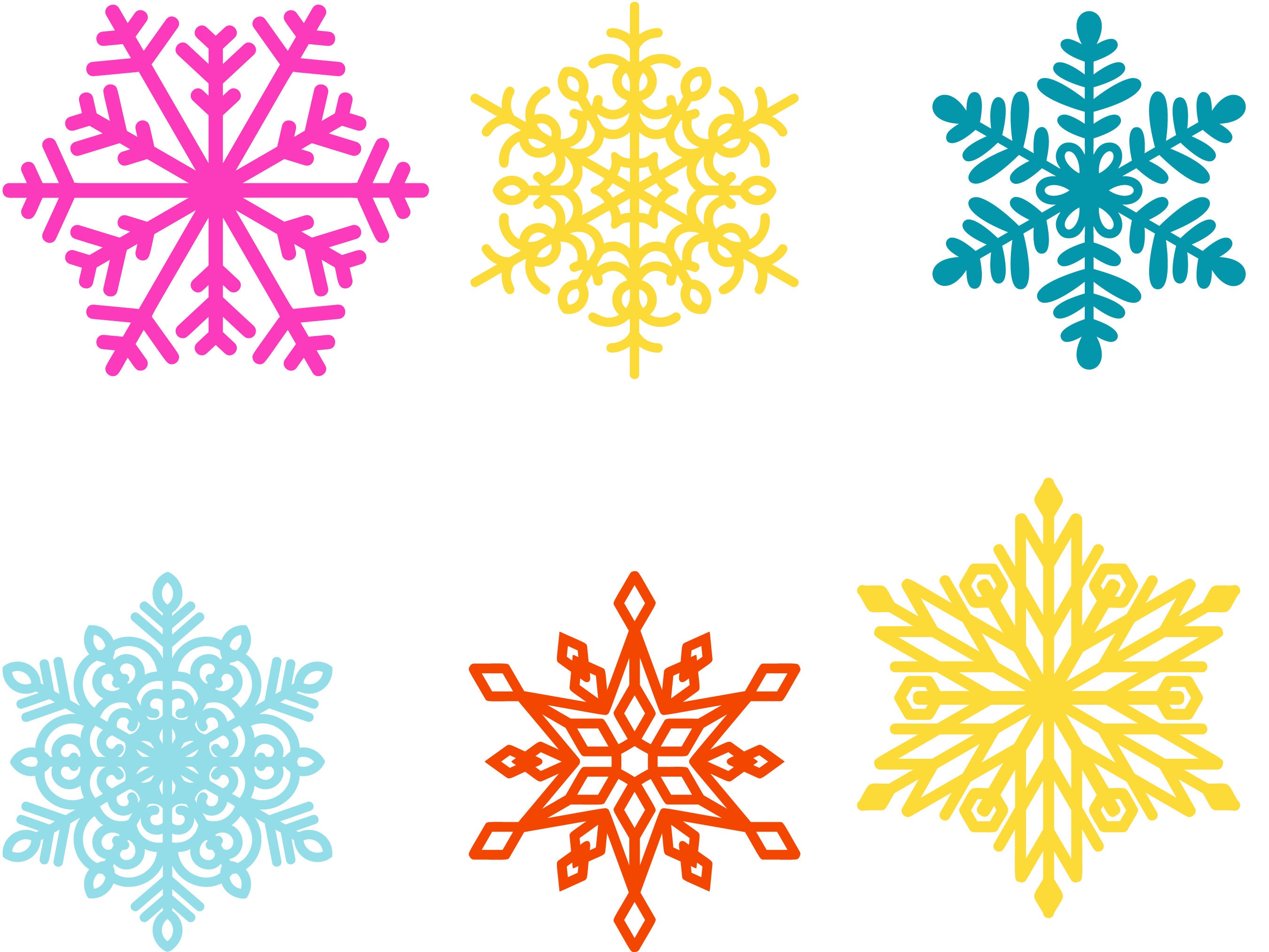 Winter Snowflakes Bundle SVG PNG Cricut Silhouette - Etsy